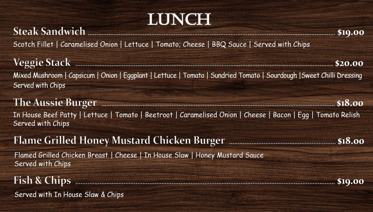 Maze Terrace Café Menu - Central Coast Zoo